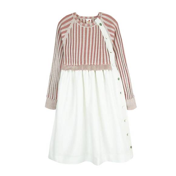 GLORY | Dresses | New Glory Girls Mixed Media Dress In Redwhite | Poshmark